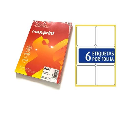 Etiqueta Adesiva Papel Carta 6 Etiquetas por Folha 300 Folhas Ref.6184 ...