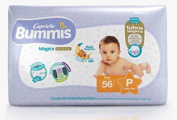 Fralda Capricho Bummis Mega Descartável Tamanho P - 56 Unidades ...
