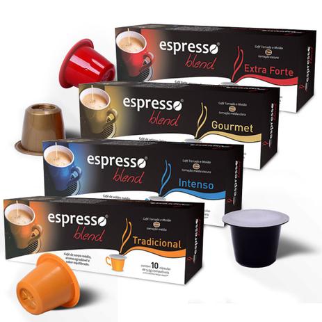 Kit Cápsulas de Café Espresso Blend - Compatíveis com Nespresso - 40 un. - Cápsula de Café ...