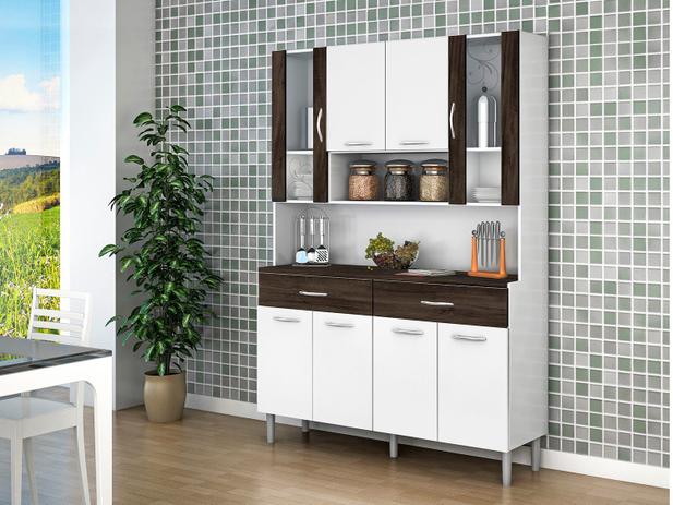 Kit Cozinha Kits Paraná Golden 8 com Balcão - com Tampo 8 Portas 2 ...