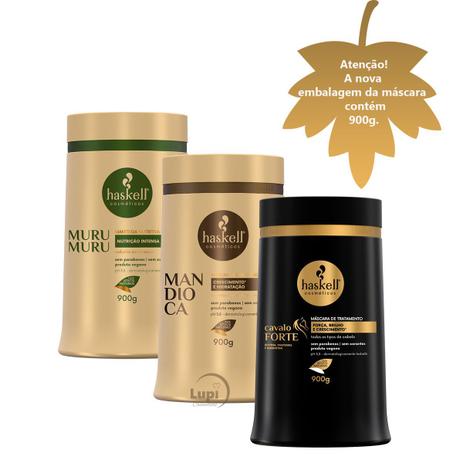 Kit Haskell Mascaras Cavalo Forte Mandioca Murumuru 1kg - Kit de Tratamento para Cabelos ...