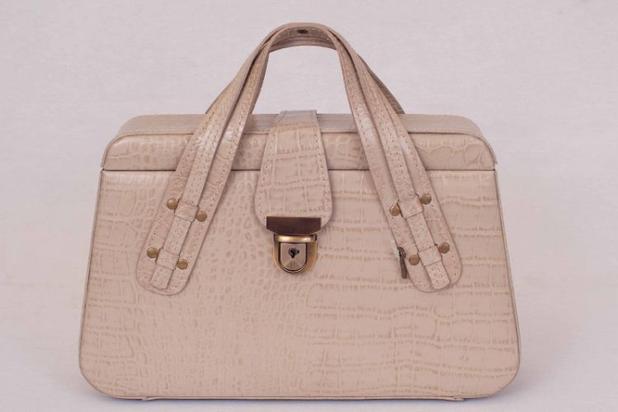 Maleta Médica em couro Modelo Marseille, ref 722, estampa croco cor ...