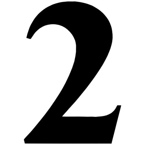 Número Acrílico Kami 14,5cm N.2 Preto - Letras e Números Residenciais ...