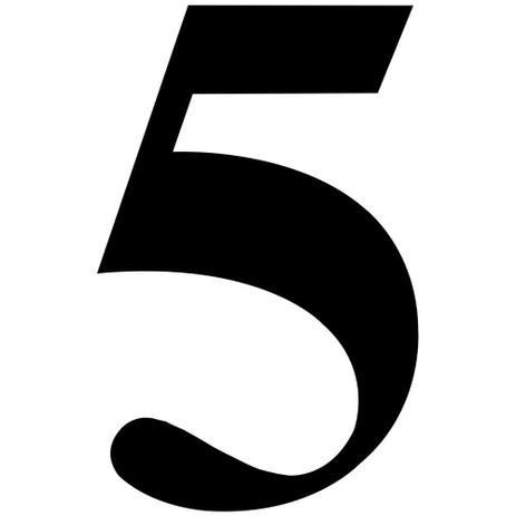 Número Acrílico Kami 14,5cm N.5 Preto - Letras e Números Residenciais ...