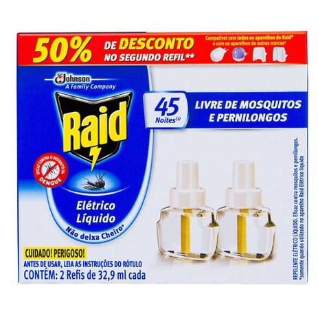 Refil Repelentes Com 2 Refis de 32,9ml Cada Raid SC Johnson - Produtos ...