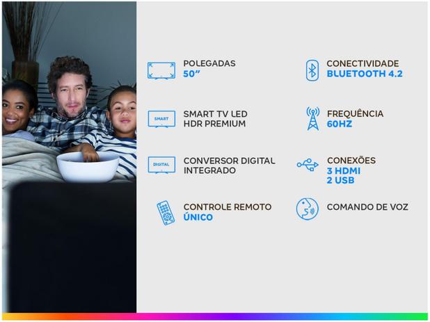 Smart TV Crystal UHD 4K LED 50” Samsung - 50TU8000 Wi-Fi Bluetooth HDR ...