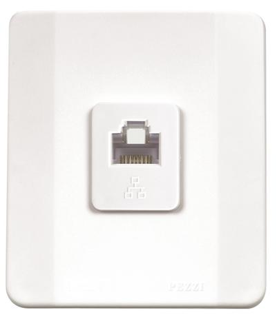 Tomada simples rj45 com conector com placa com caixa branca pezzi ...