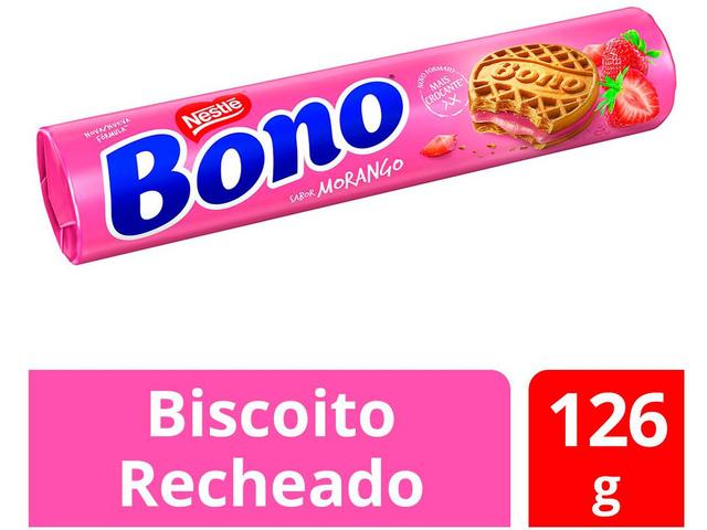 Biscoito Recheado Morango Bono 126g - Biscoito / Bolacha - Magazine Luiza