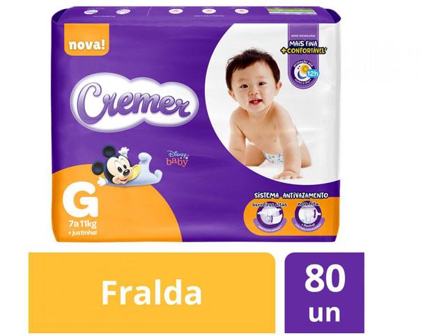 Fralda Cremer Giga G - 80 Unidades - Fralda Descartável - Magazine Luiza