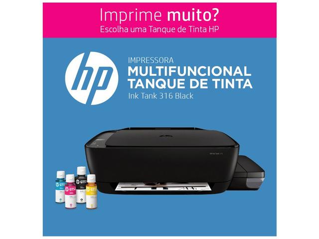 Impressora Multifuncional HP Ink Tank 316 - Jato de Tinta Colorida LCD ...