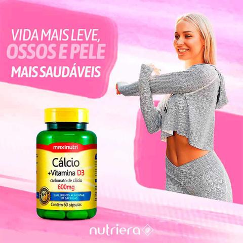Kit 03 Cálcio + Vitamina D3 Maxinutri 600mg com 60 Cápsulas ...