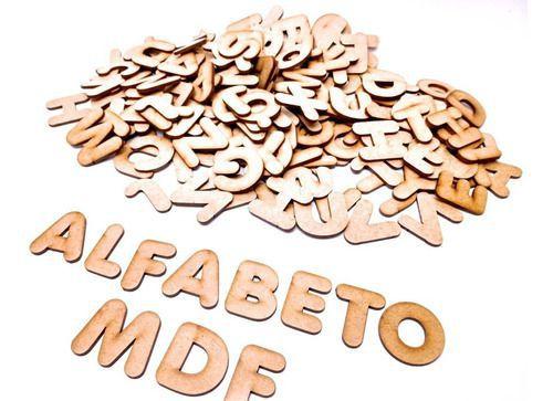 Kit 6 Alfabetos adeira A - Z Letras Mdf 3,5cm c/156 Letras - Mega ...