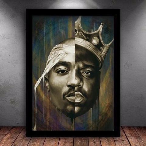Quadro 2pac Tupac Notorius Big C/ Moldura - Tribos - Quadro Decorativo ...