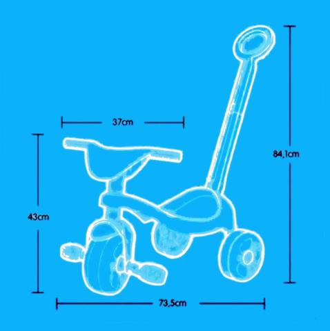 Velocípede Infantil Triciclo Princess C/ Haste De Empurrar - Samba Toys ...