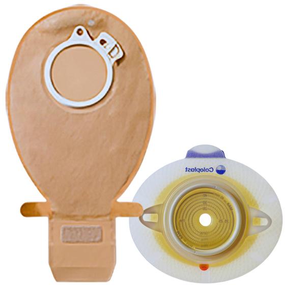 01 Bolsa de Colostomia 70mm Sensura Opaca Drenável + 01 Placa Plana ...