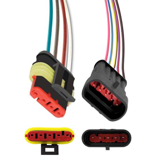 02 Conector Chicote 5 Vias Selado Impermeável Macho E Femea - 770 ...