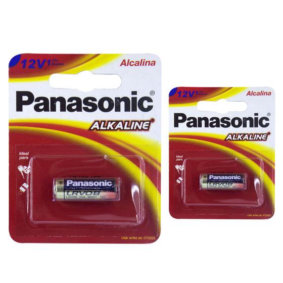 02 Pilhas Baterias 23a 12v A23 Alcalina Panasonic - 2 Cartelas - Pilhas ...