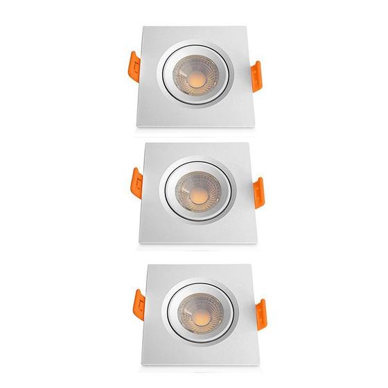 03 Spots Luminária Quadrado Led 5w Luz Amarela 3000k Ourolux ...