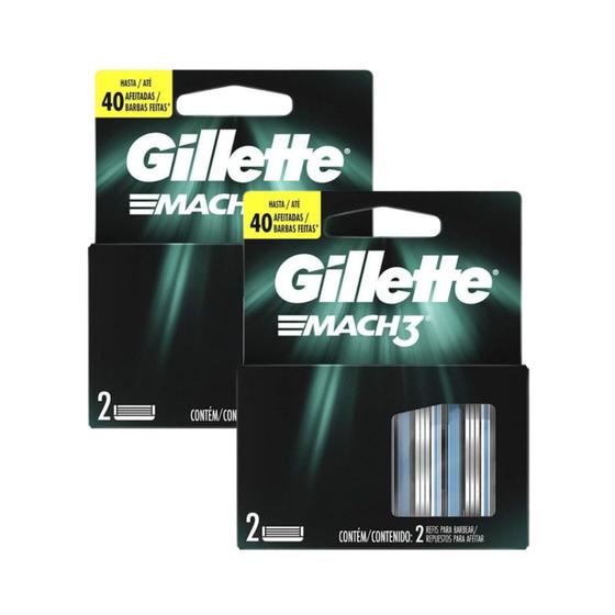 04 Un. Lâminas Gillette Refil Mach 3 - Lâmina e Carga para Aparelho de ...