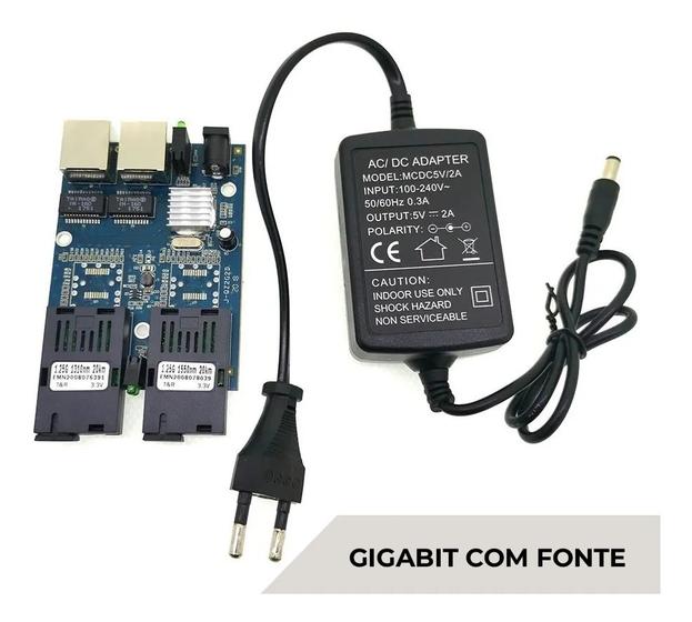05 Placa Rede Metro Giga Gigabit com fonte - Rj45 - MEIBAI - Placa de ...