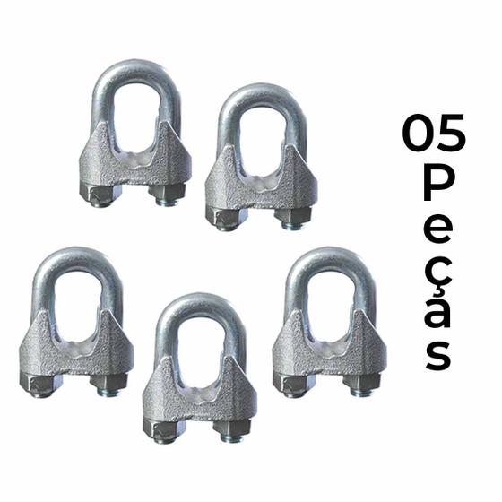 05 Un Clips Grampo 1/2" 13mm para Cabo de Aço Profissional - TOURO ...
