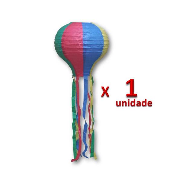 1 à 6 Enfeites Balão Papel c/ Fitas 35cm Festa Junina 66331 - Festas ...