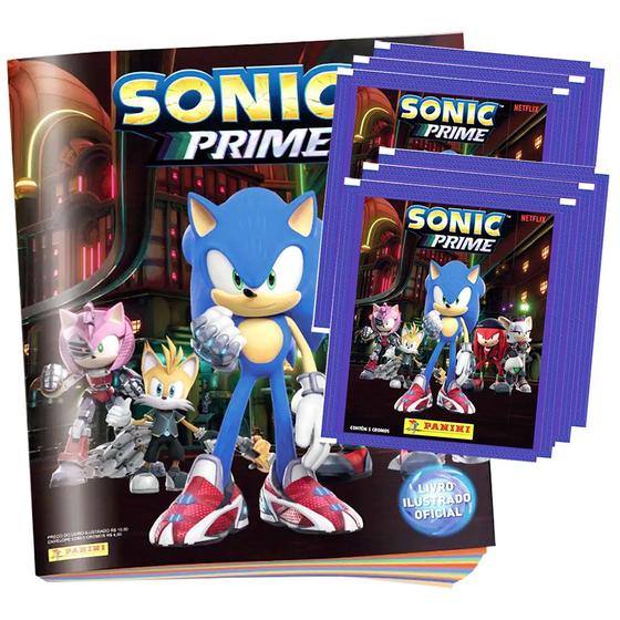 1 Album Sonic Prime Livro Ilustrado Oficial + Figurinhas(6 Envelopes ...