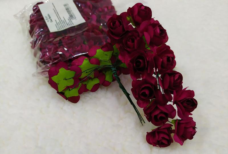 1 Pacote Flor De Papel Mini Rosa Para Artesanato / Lembrancinha De ...