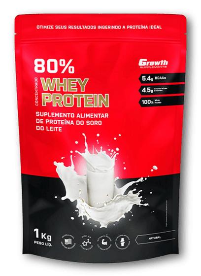 1 whey protein concentrado (1kg) - sabor leite em pó - Growth - Whey ...