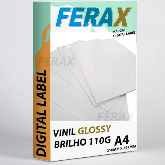10 Adesivos Vinil Branco Brilho P/ Impressora Jato Tinta A4 - FERAX ...