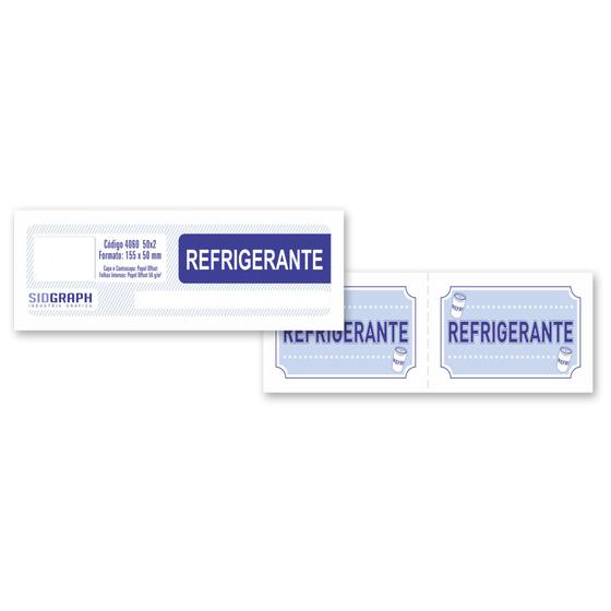 10 Blcs Ficha Refrigerante 50x2 1000 Fichas 15x5cm Sidgraph - Ticket ...