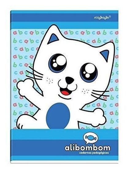 10 Cadernos Brochurão S/p Alibombom 123 60 Folhas Azul CF - Maxima ...