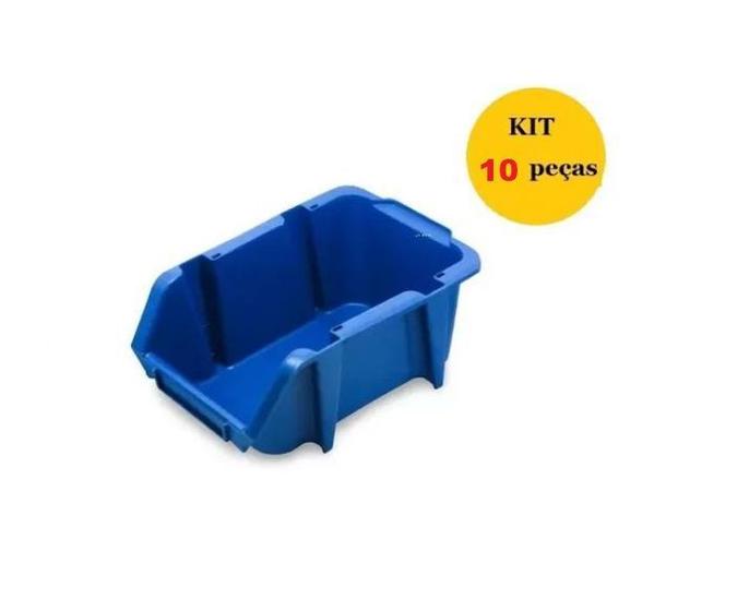 10 Caixas Bin Organizadora Plástica Nº5 Azul - Bokz - Caixa ...