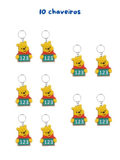 10 Chaveiros Volta as Aulas Sticth Angel Ursinho Pooh Bob Esponja ...