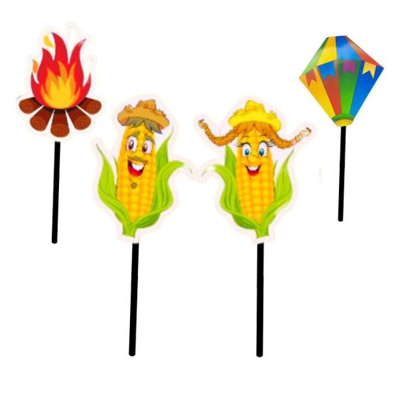 10 Espeto Palito Festa Junina São João Enfeite Topo De Bolo - Dhs Shop ...