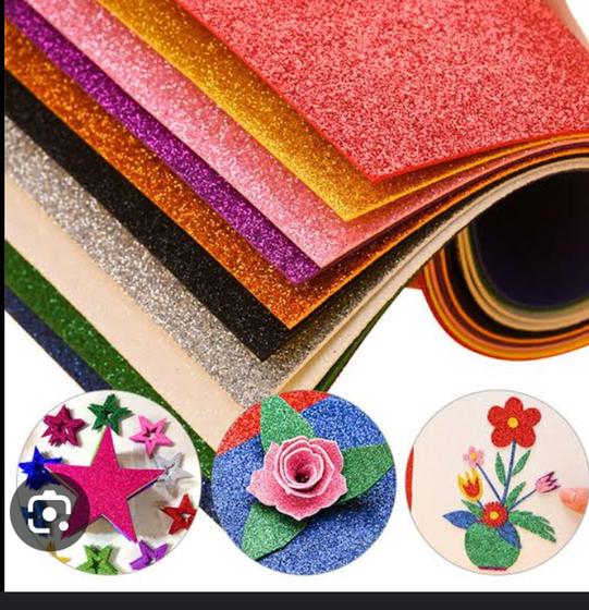 10 Folha de e.v.a glitter 40x48 - Tatames kids - Folha e Placa de EVA ...