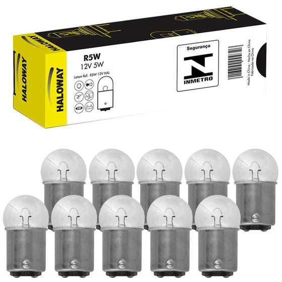10 Lâmpada Haloway R5W 12V BA15S 5W 1 Polo Sinalização - Philips ...