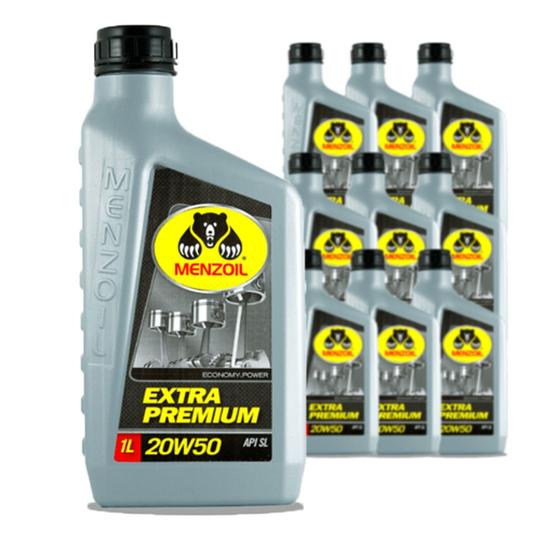 10 Litros De Oleo Motor 20w50 Sl Extra Premium Mineral Menzoil Kit1001 ...