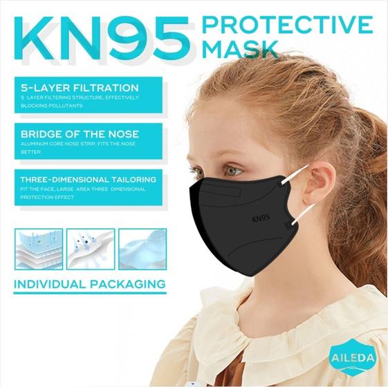 10 mascaras kn95 ou kf94 infantil com 5 camadas - PINNAI - AILEDA - Máscara Facial Descartável ...