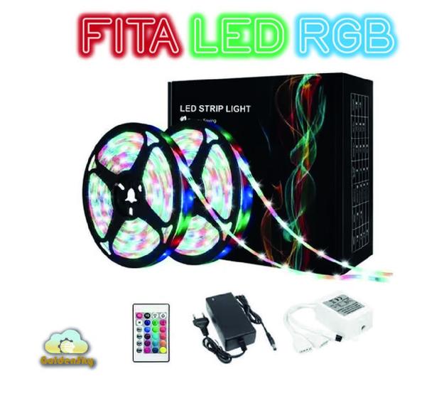 10 Metros Fita Led 3528 Rgb Rolo 600led Controle Fonte - Goldensky ...