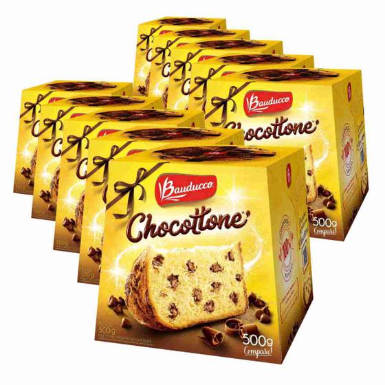 10 Panetones Bauducco Chocotone, Pannetone de Chocolate 500g ...