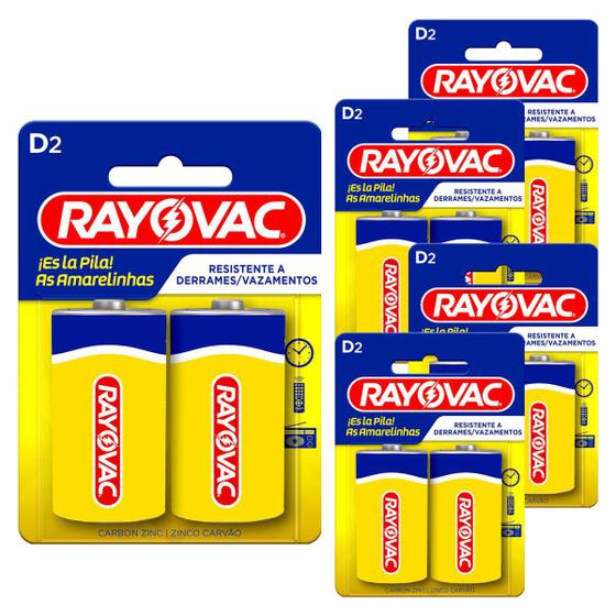 10 Pilhas D Grande Amarelinhas Rayovac - 5 Cartelas - Pilhas - Magazine ...