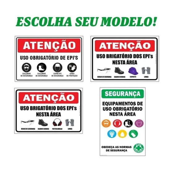 10 Placa Segurança Empresa Equipamento Proteção Uso De Epi - Adesivos ...