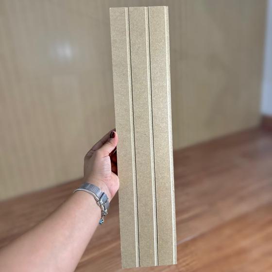 10 Placas Ripado De Madeira em MDF 3mm CRU Decorativa Autocolante ...