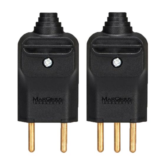 10 Plug Plugue Macho 3 Pinos 2 Pinos 10a 20a Prensa Cabos Preto ...