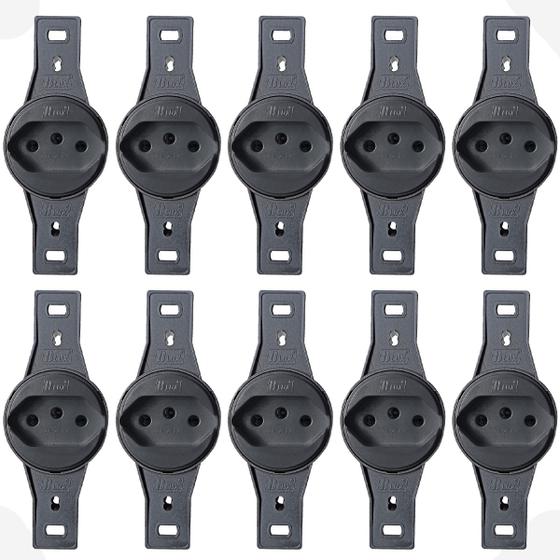 10 Tomada de embutir redonda 2P+T 10A Cor preta - Blux - Tomadas - Magazine Luiza