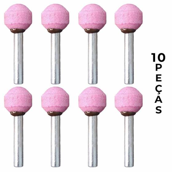 10 Un Ponta Montada Rosa para Retifica A026 Haste 6,4 ICDER - Ponta ...