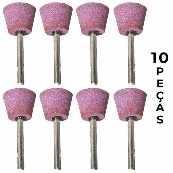 10 Un Ponta Montada Rosa para Retifica A031 Haste 6,4 ICDER - Ponta ...