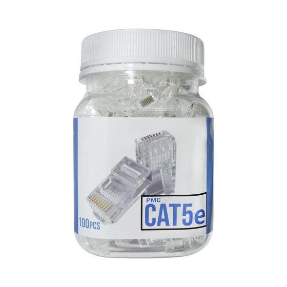 100 Conectores Plug Macho Rj45 Cat5e Pote com Tampa Roscada - PMC ...