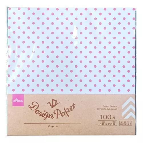 100 Folhas Papel Origami 5 Cores 15x15 Cm Arte Em Papel - Daiso ...